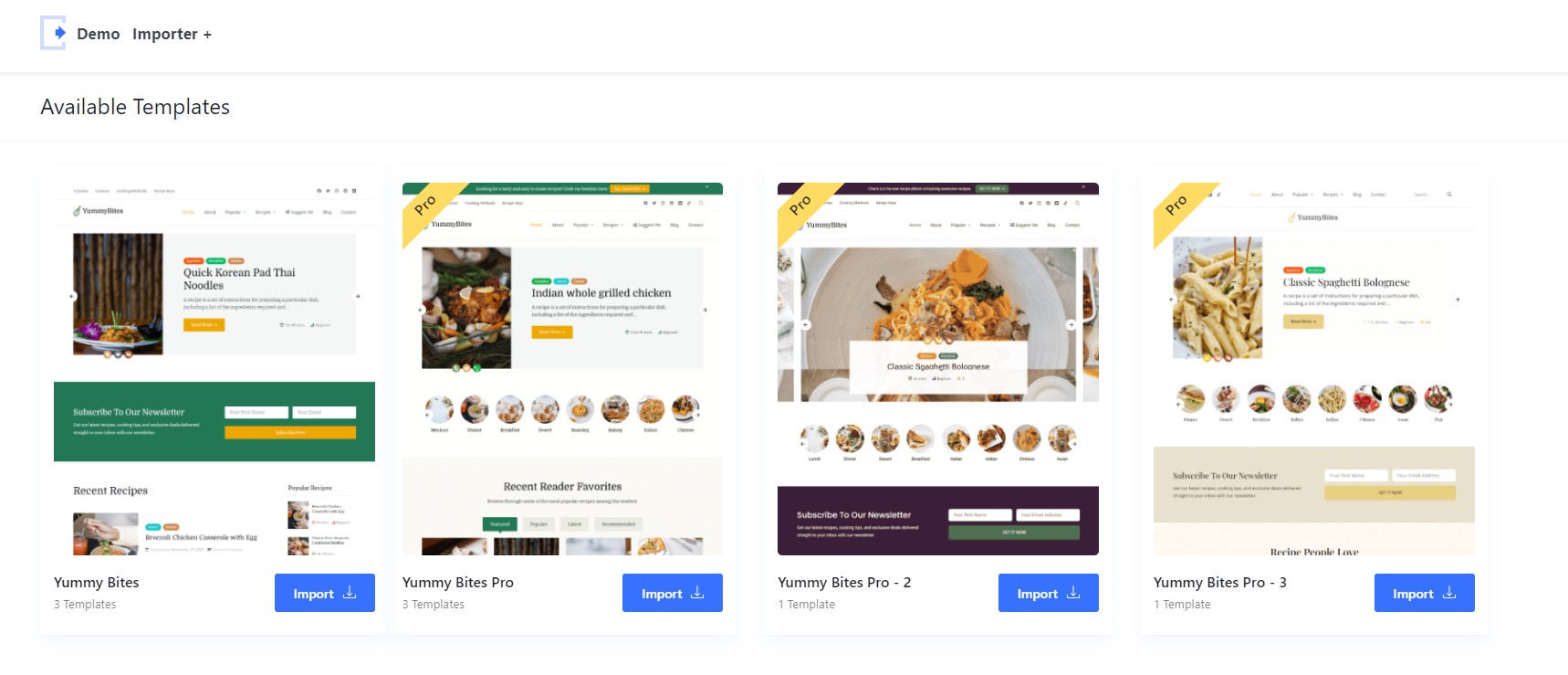 Import Starter Site - WP Delicious