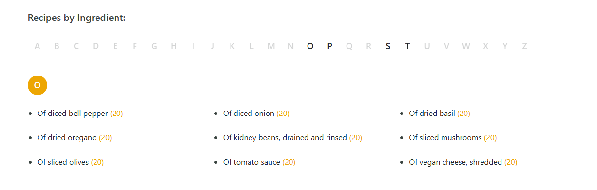 Recipe Ingredients - WP Delicious